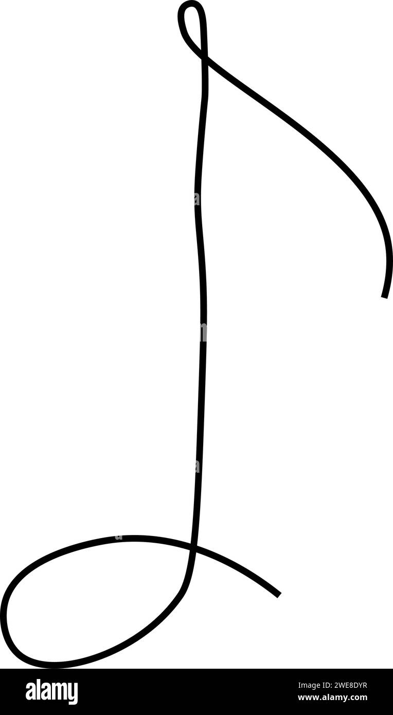 One continuous line drawing of music note. Minimalist music symbol or ...