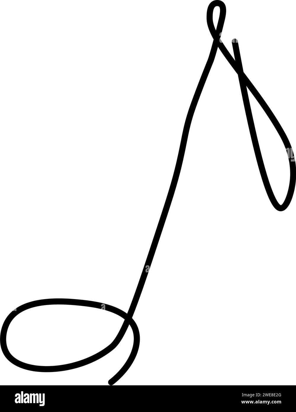 One continuous line drawing of music note. Minimalist music symbol or ...