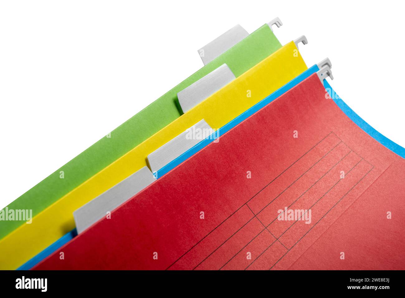 Stack of colorful document files isolated over a white background Stock ...