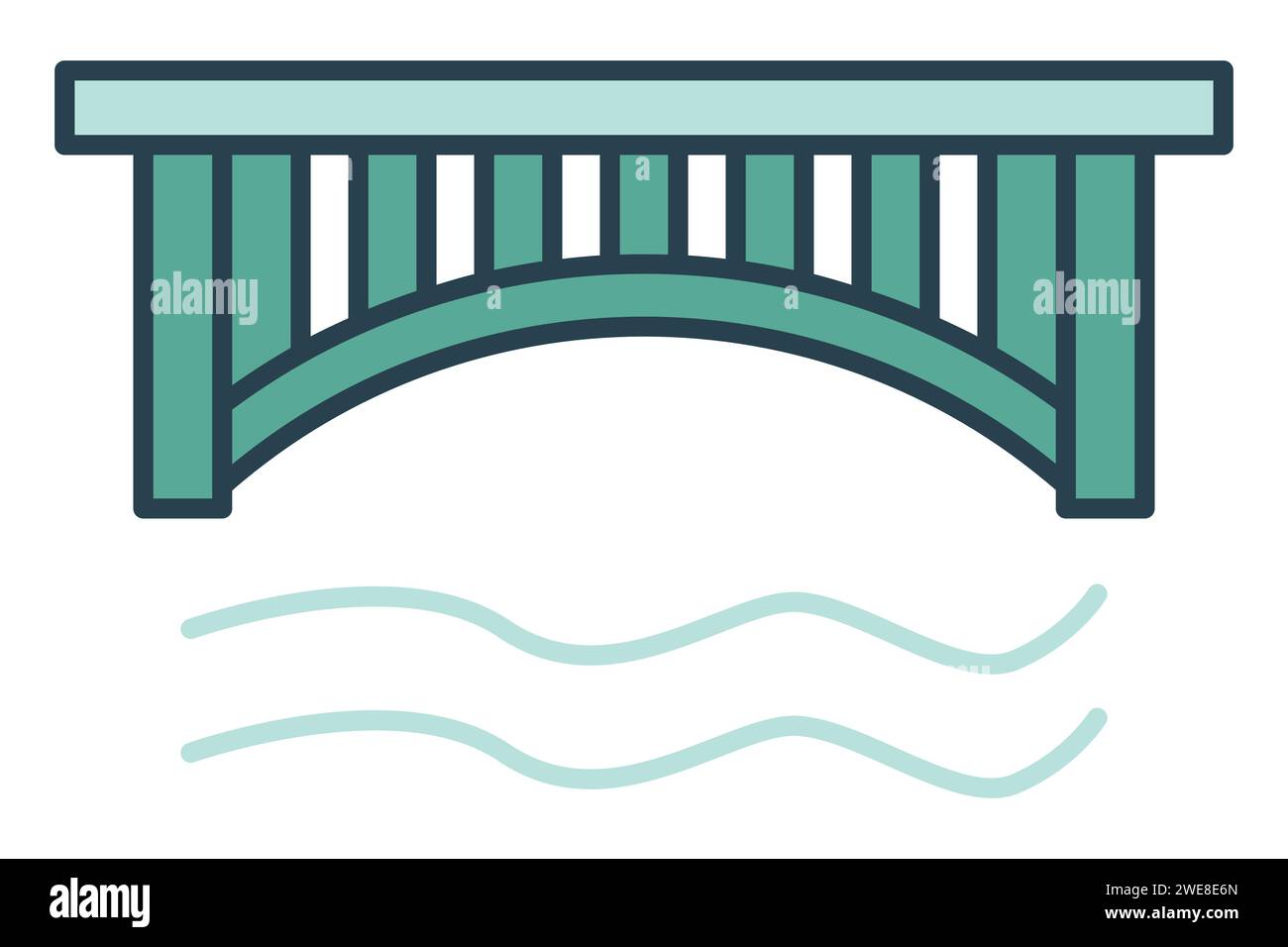 Bridge icon. icon related to river crossings and pathways. flat line ...
