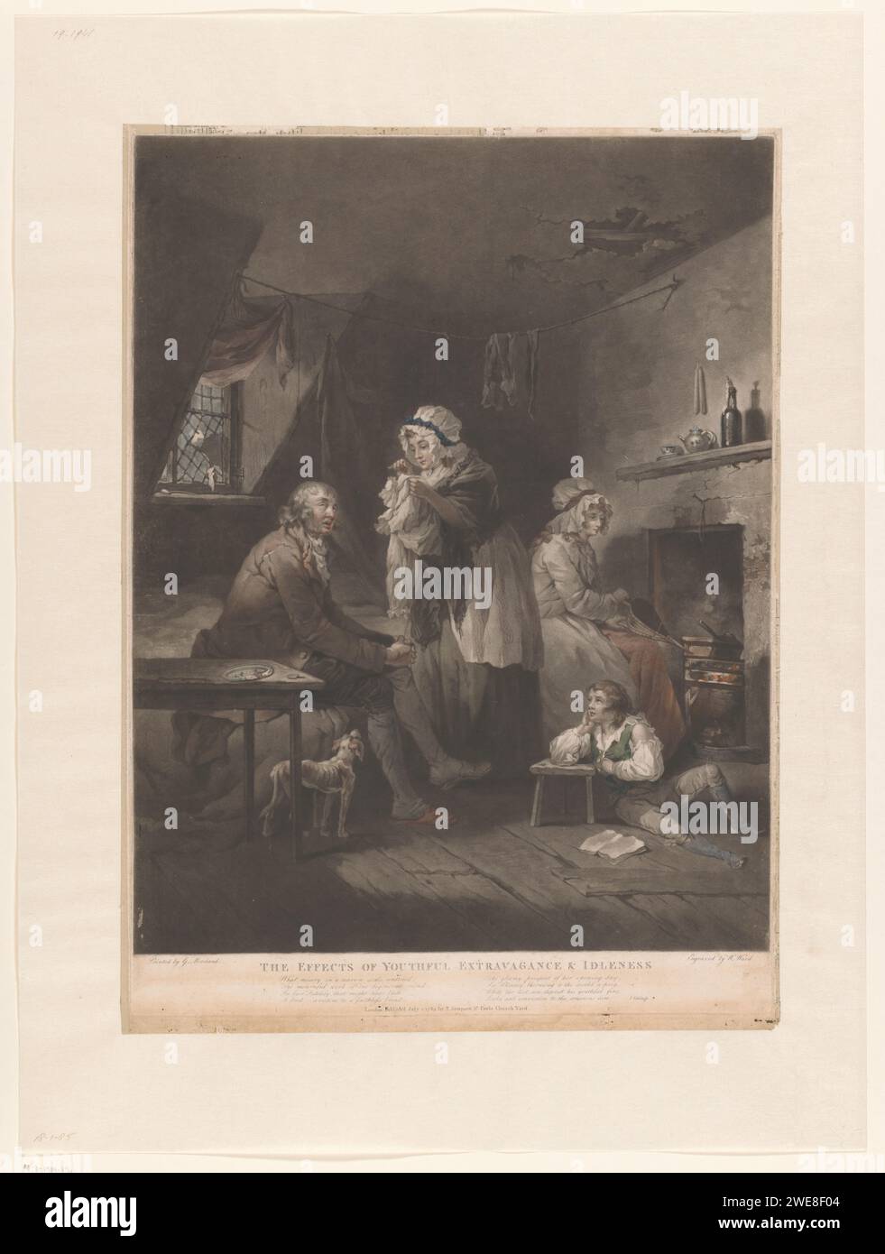 Poor family at a cooking fire, William Ward, after George Morland, 1789 ...