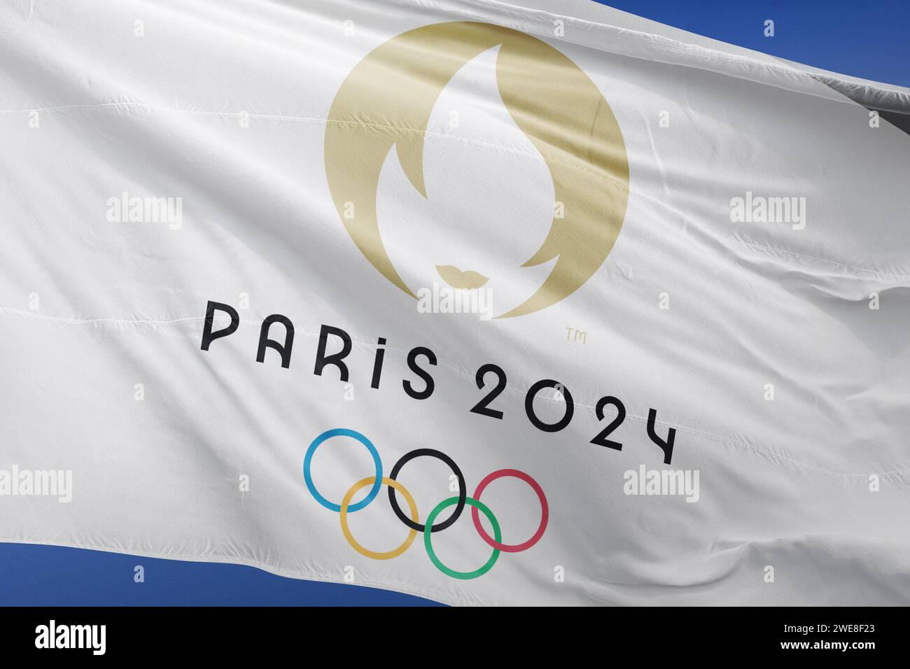 Top view of flag of french olympics games 2024 with grunge . Plane ...