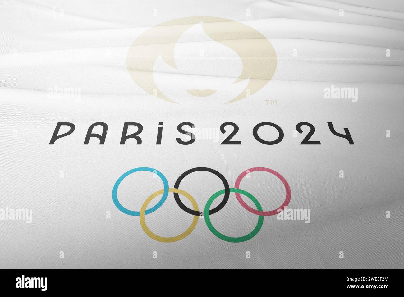 Top view of flag of french olympics games 2024 with grunge . Plane ...