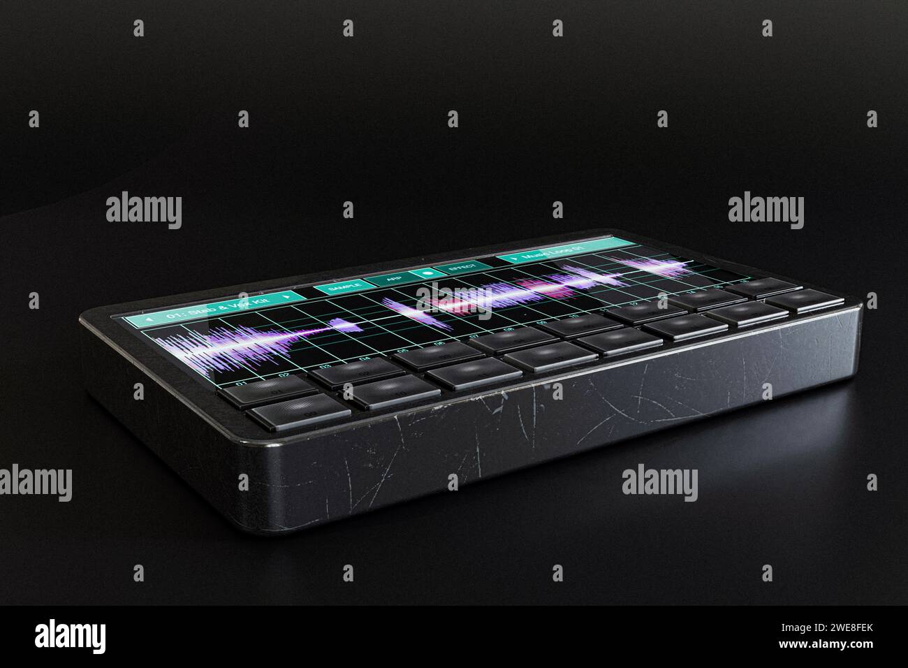 gadget synthesizer isolated on black background 3d illustration Stock ...