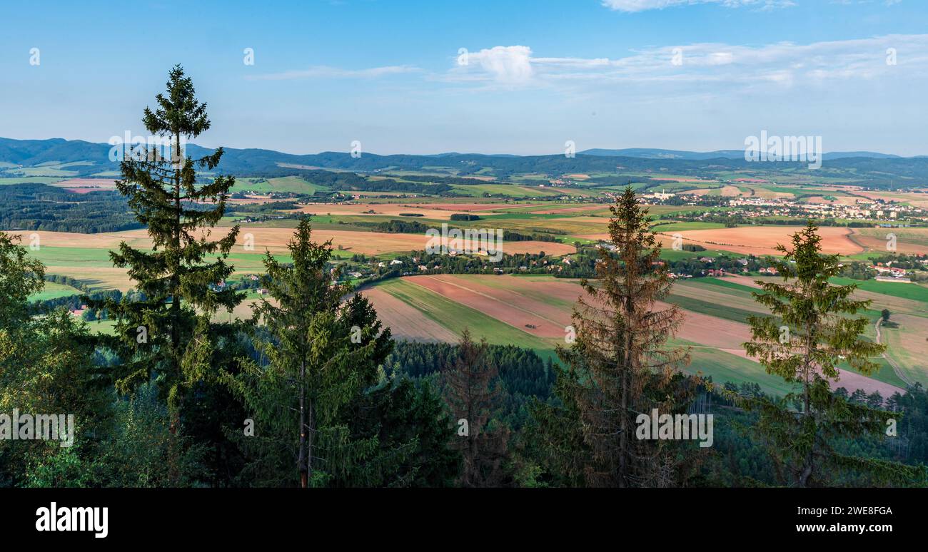 Rural landscape with hills above from Supi hnizdo viewpoint in ...
