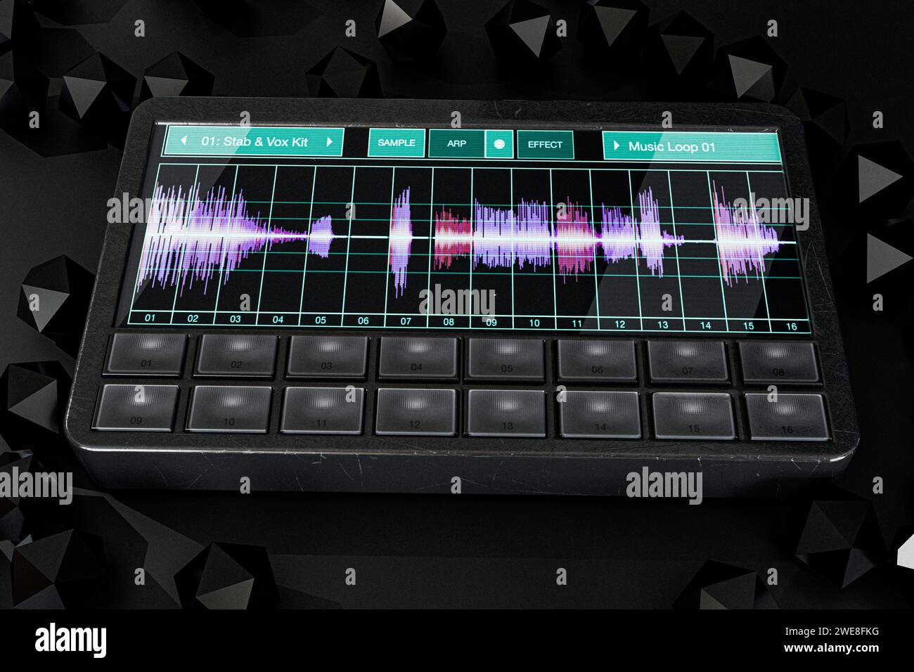 gadget synthesizer isolated on black background 3d illustration Stock ...