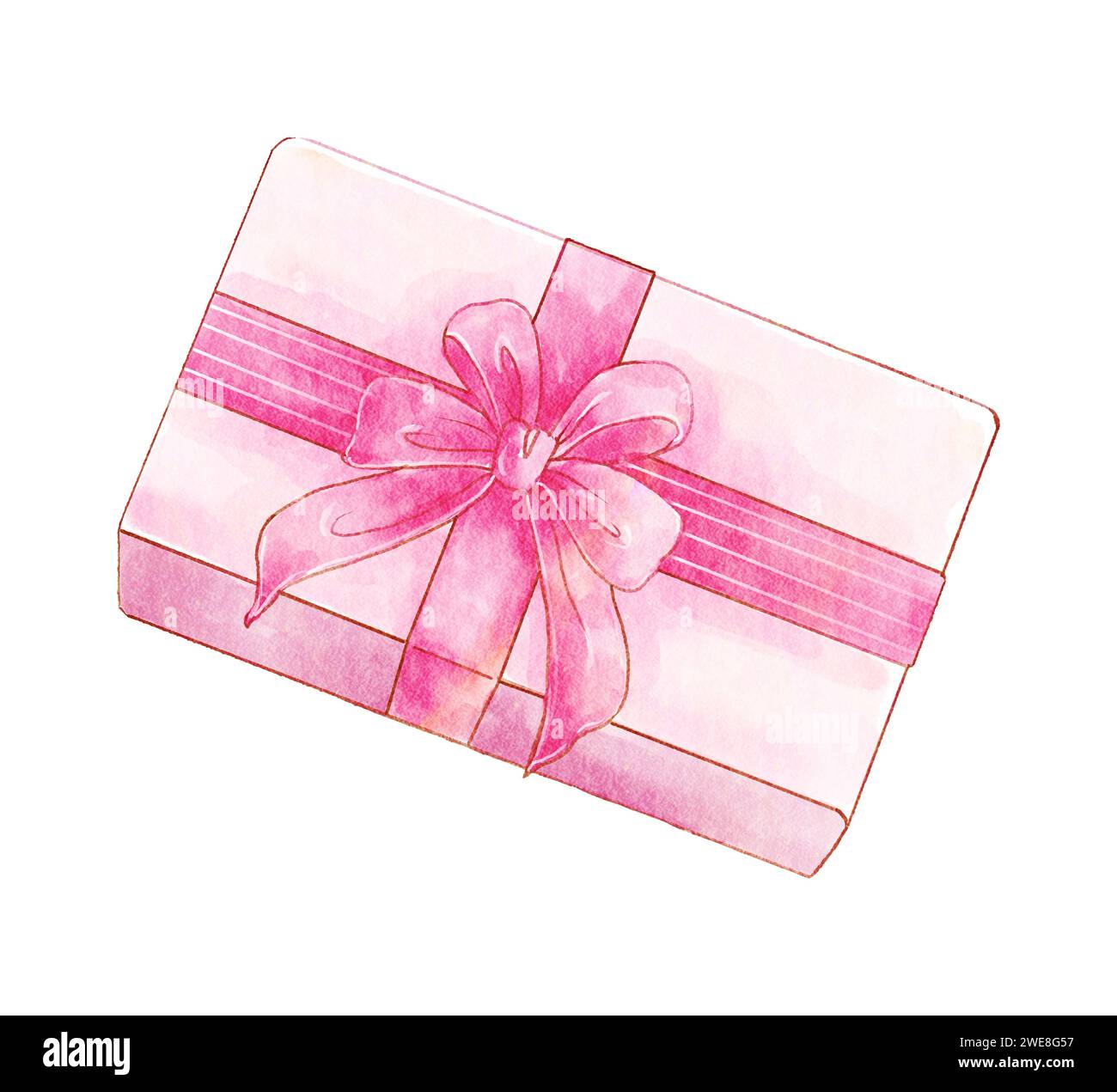 Gift box . Valentine's day object . Watercolor painting elements ...