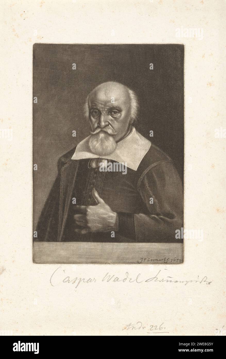 PortraT van Caspar Wadel, Johann Friedrich Leonard, 1672 print Vienna ...