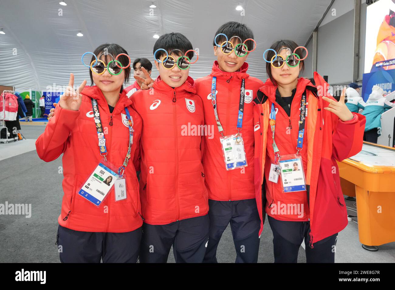 Japan Short Track team group, JANUARY 24, 2024 : At Athlete's Village ...