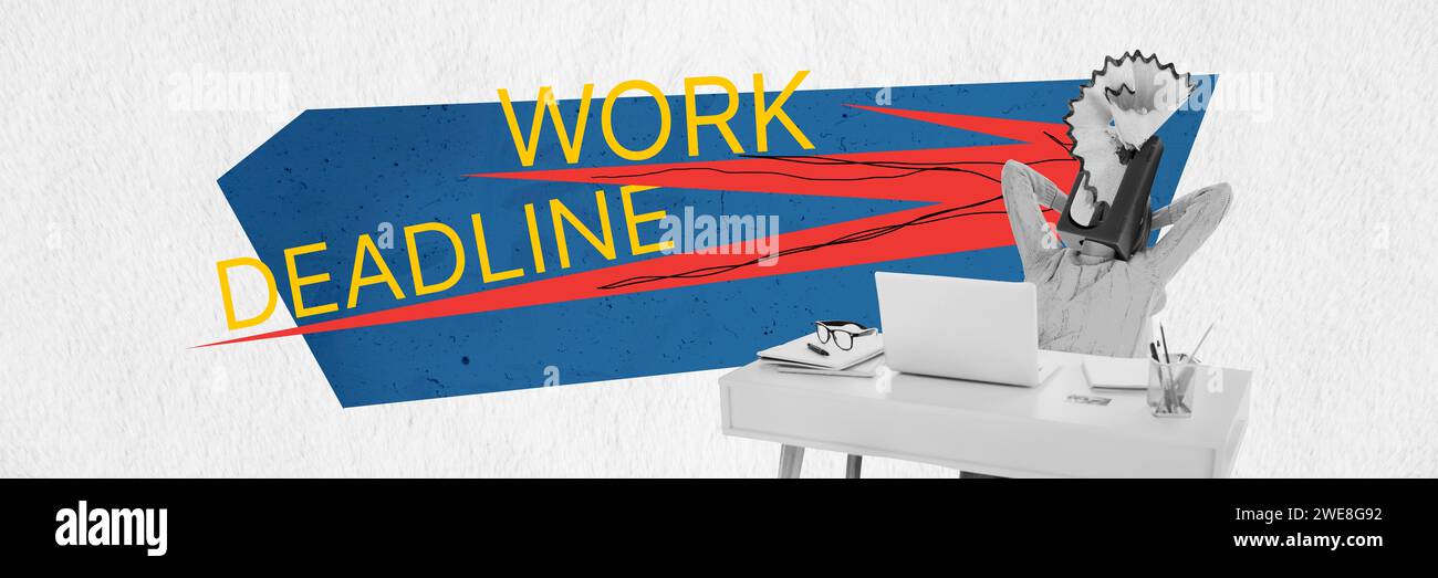 Collage creative poster illustration panorama monochrome effect ...