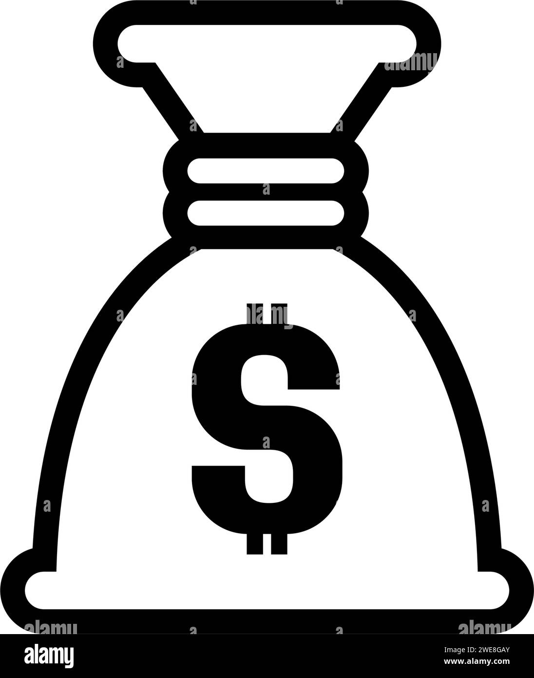 Money bag icon with dollar symbol, made in line style Stock Vector ...