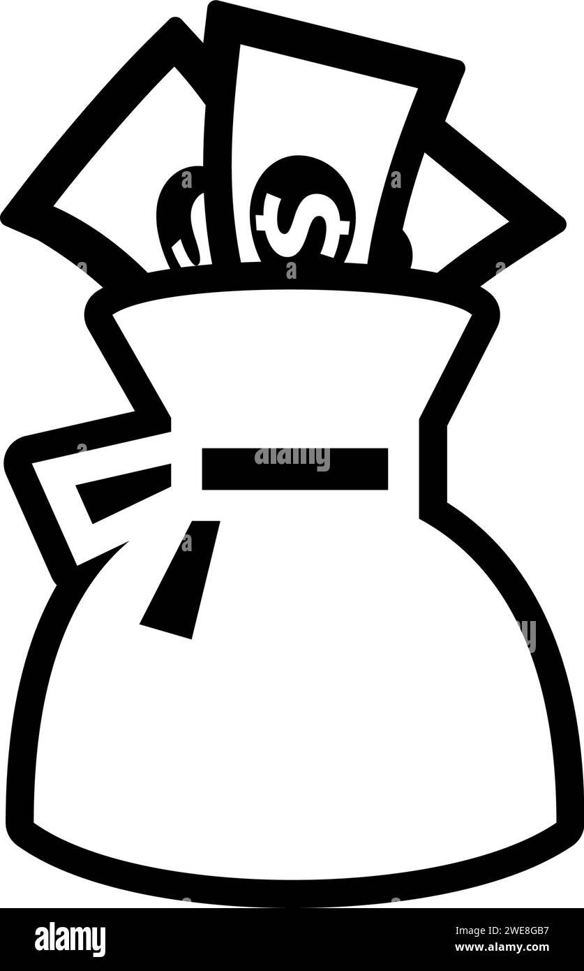 Money bag icon, made in line style Stock Vector Image & Art - Alamy
