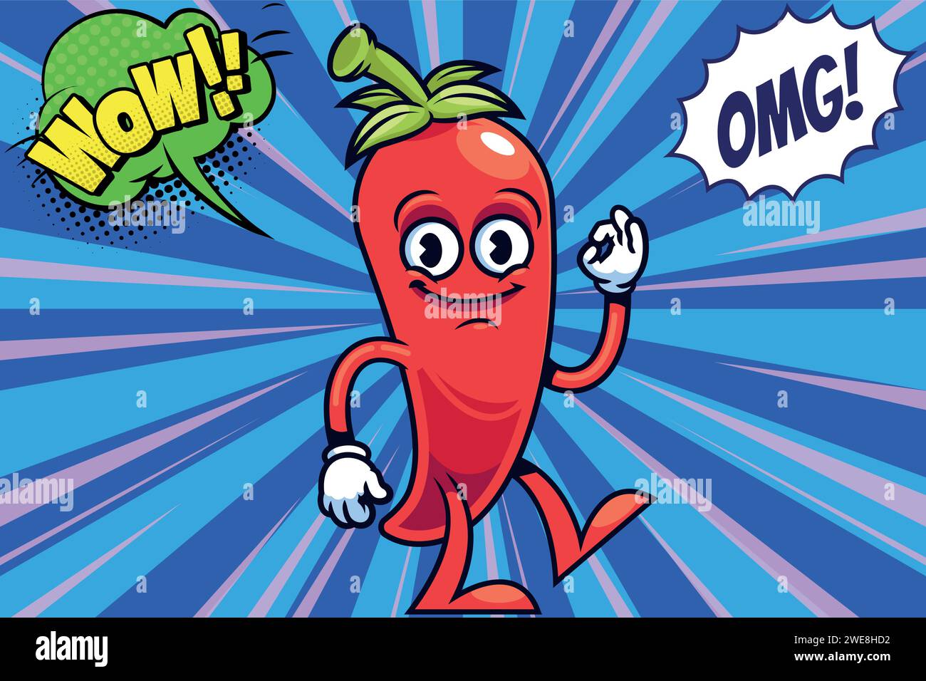 hot food red chili pop art Stock Vector Image & Art - Alamy