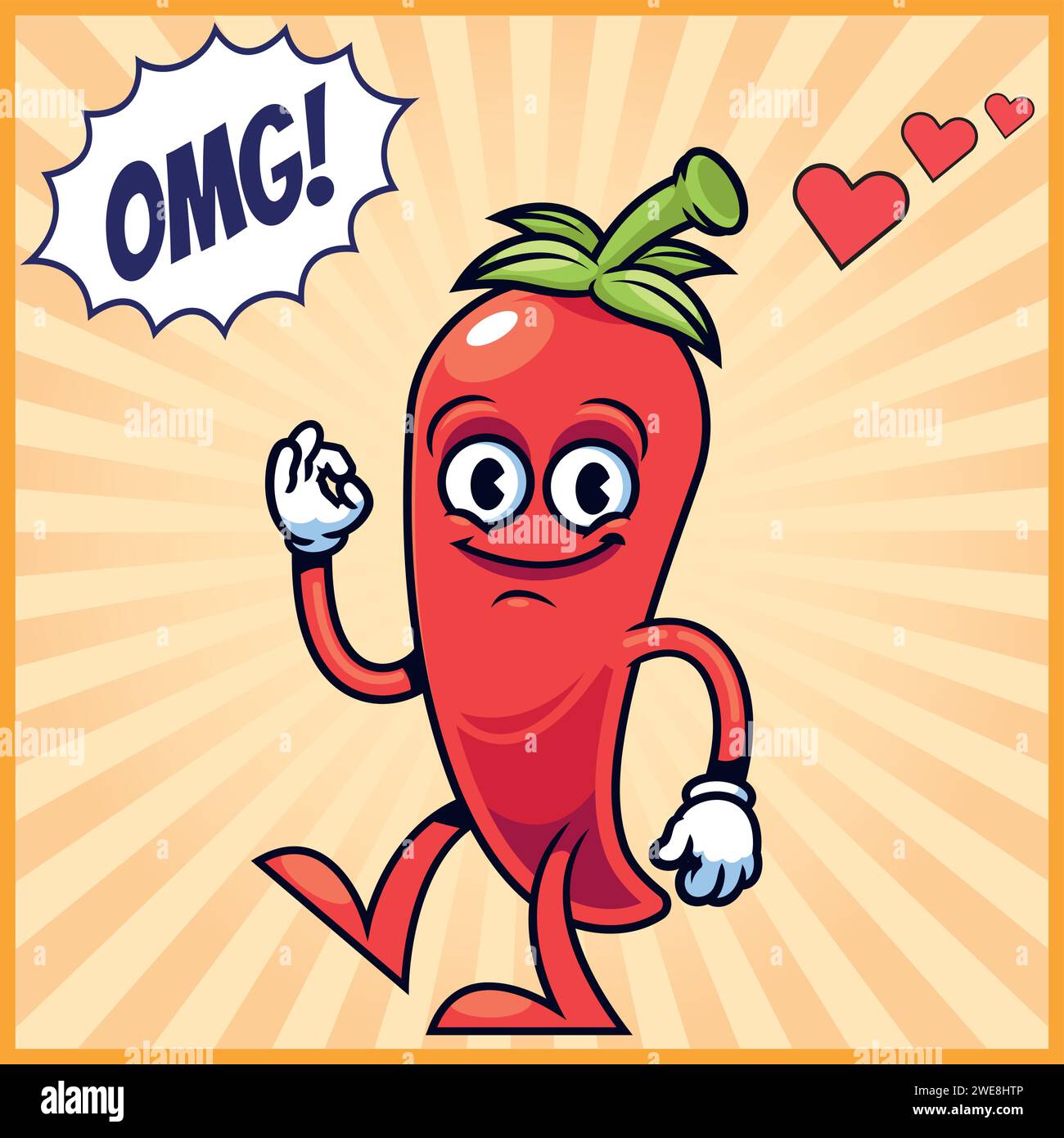 hot food red chili pop art Stock Vector Image & Art - Alamy
