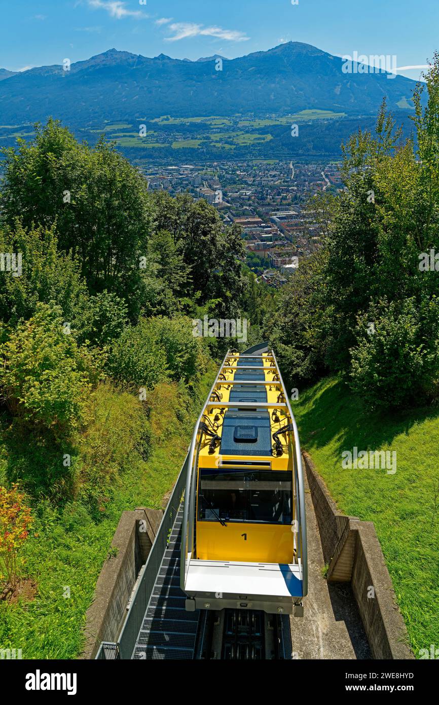 Hungerburgbahn, Station Hungerburg, Panoramablick, Innsbruck Stock ...