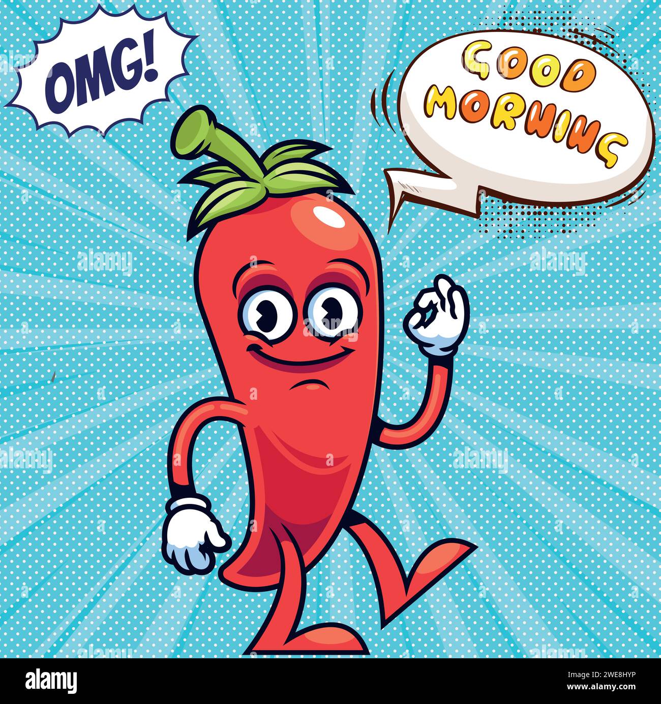 hot food red chili pop art Stock Vector Image & Art - Alamy