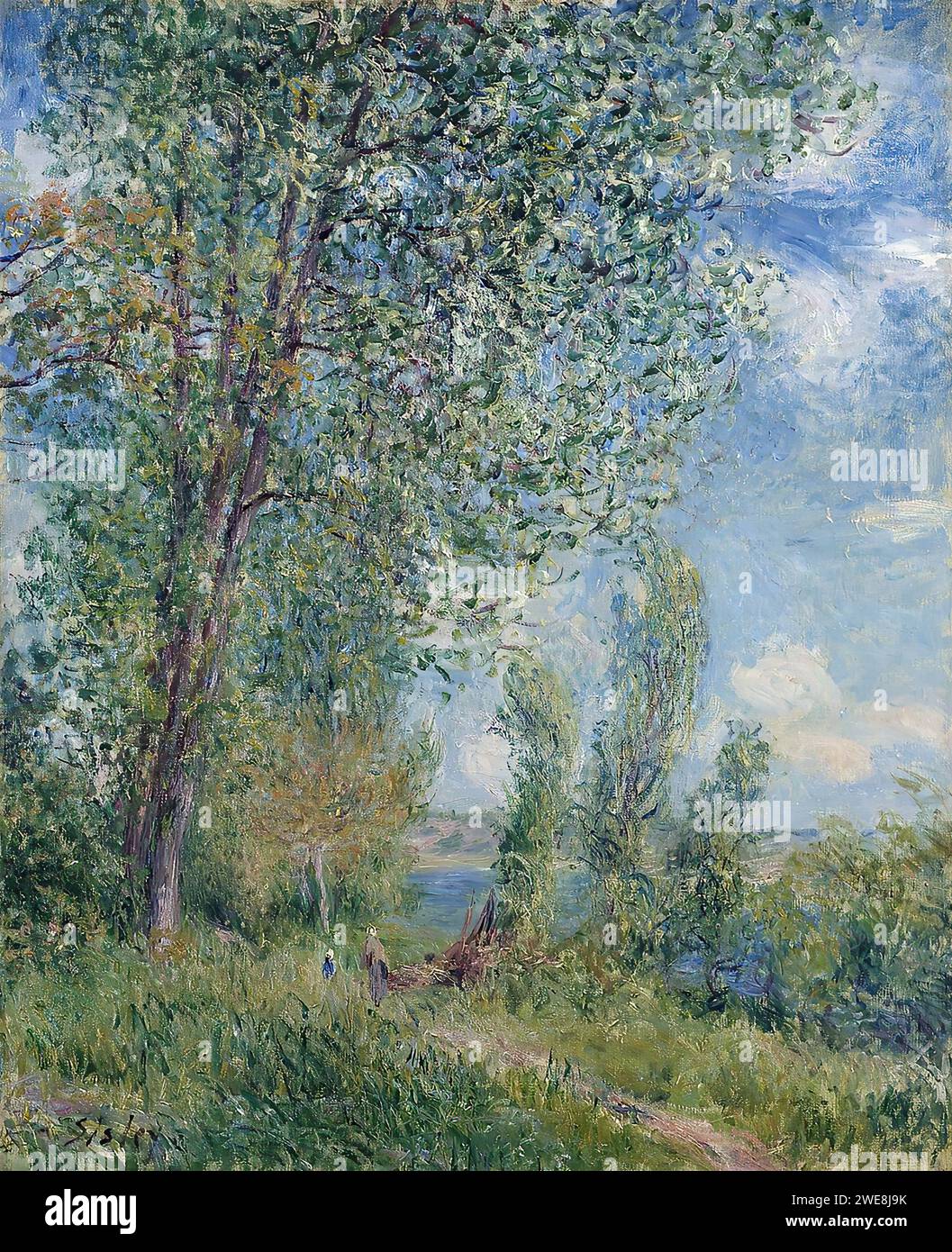 Alfred Sisley (1839-1899) - Le Coup de vent, matin de mai Stock Photo - Alamy