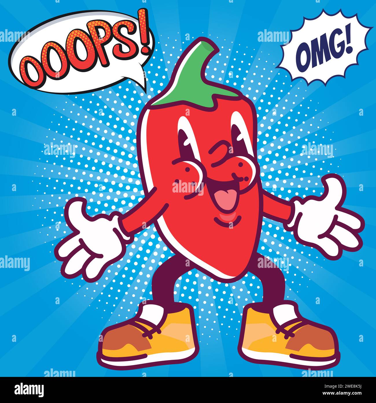 hot food red chili pop art Stock Vector Image & Art - Alamy