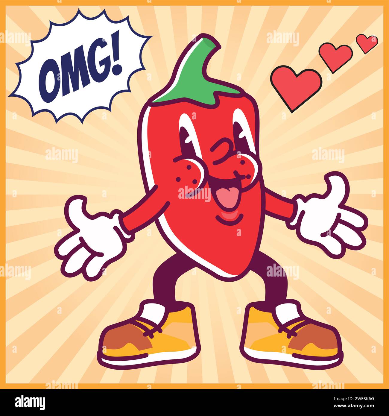 hot food red chili pop art Stock Vector Image & Art - Alamy