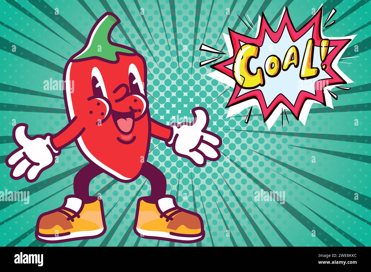 hot food red chili pop art Stock Vector Image & Art - Alamy