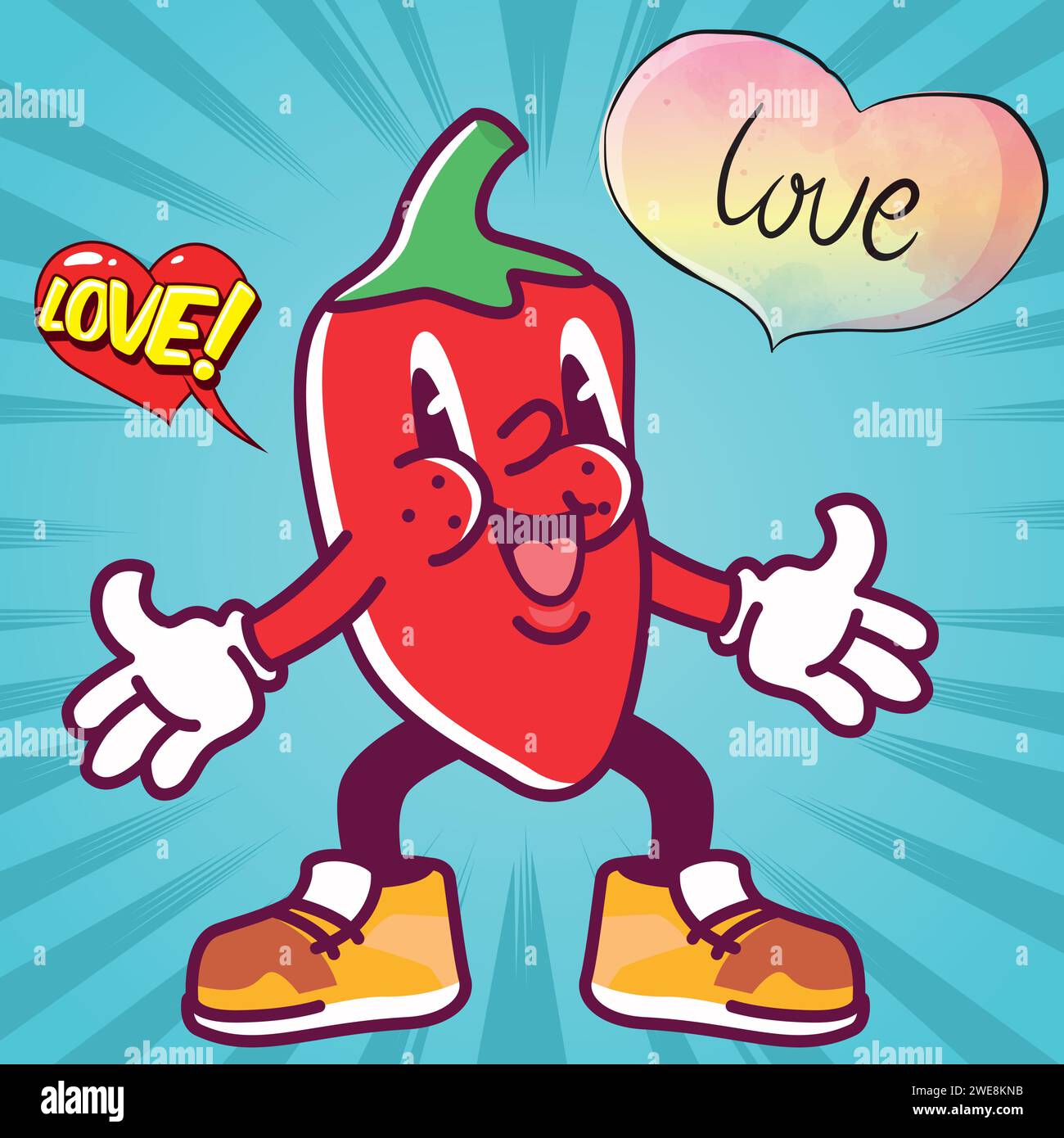 hot food red chili pop art Stock Vector Image & Art - Alamy