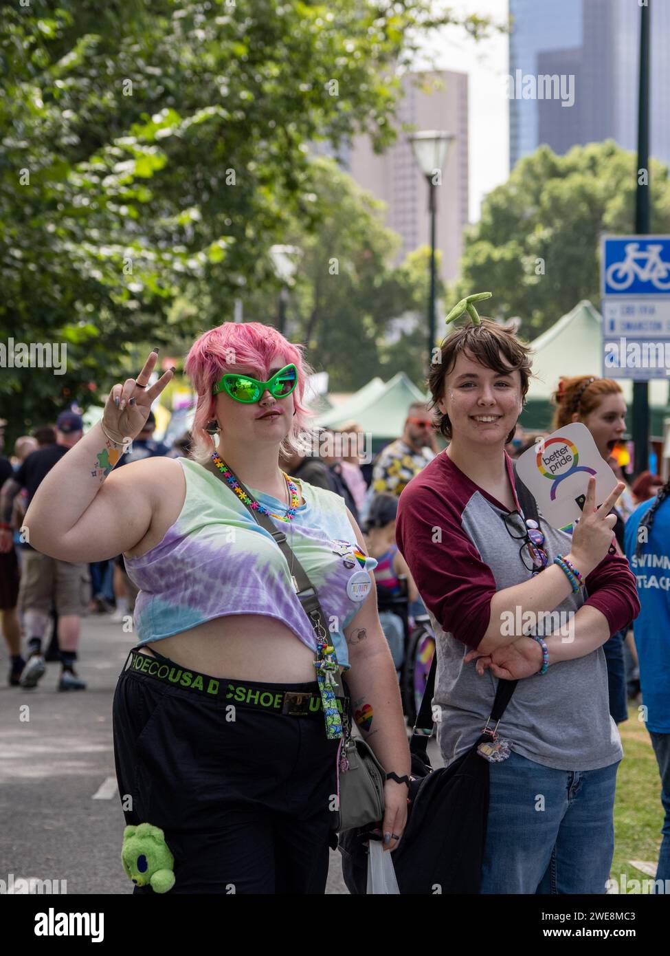 Melbourne, Australia. 21st Jan, 2024. Young attendees of Midsumma ...