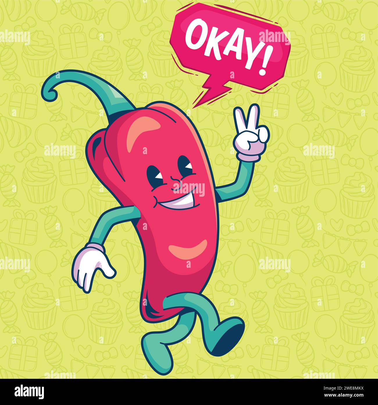 hot food red chili pop art Stock Vector Image & Art - Alamy