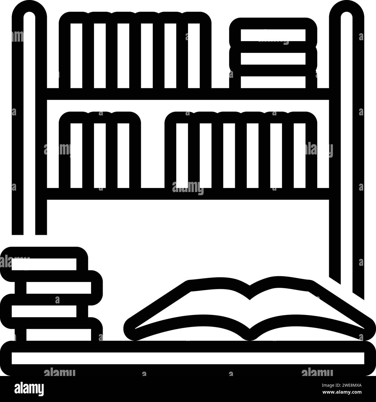 Bookshelf silhouette Cut Out Stock Images & Pictures - Alamy