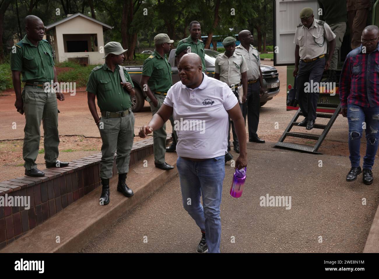 Zimbabwean opposition figure Job Sikhala arrives at the magistrates ...