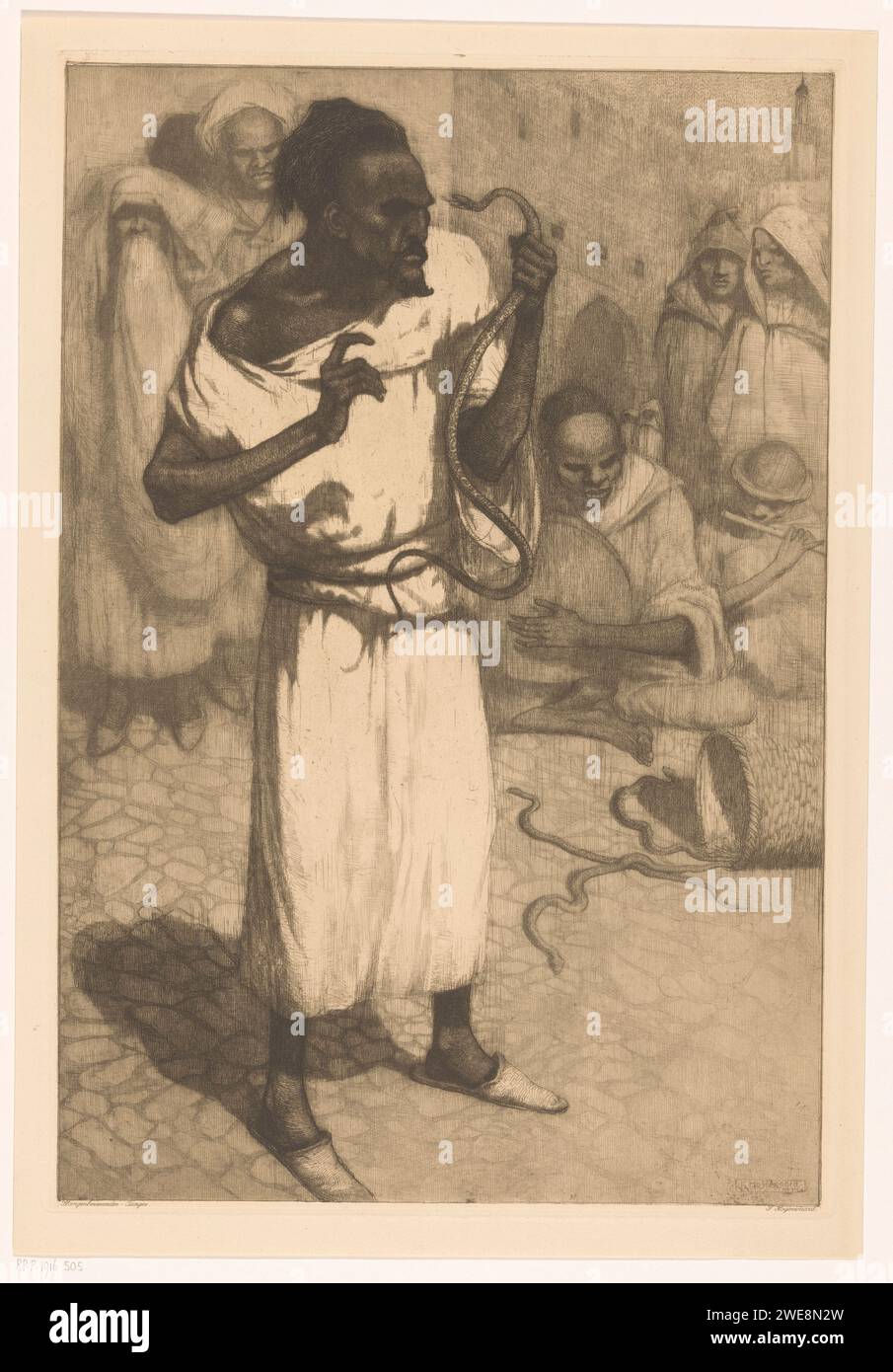 Snake charmer, Frans Hogerwaard, 1892 - 1916 print The snake charmer ...