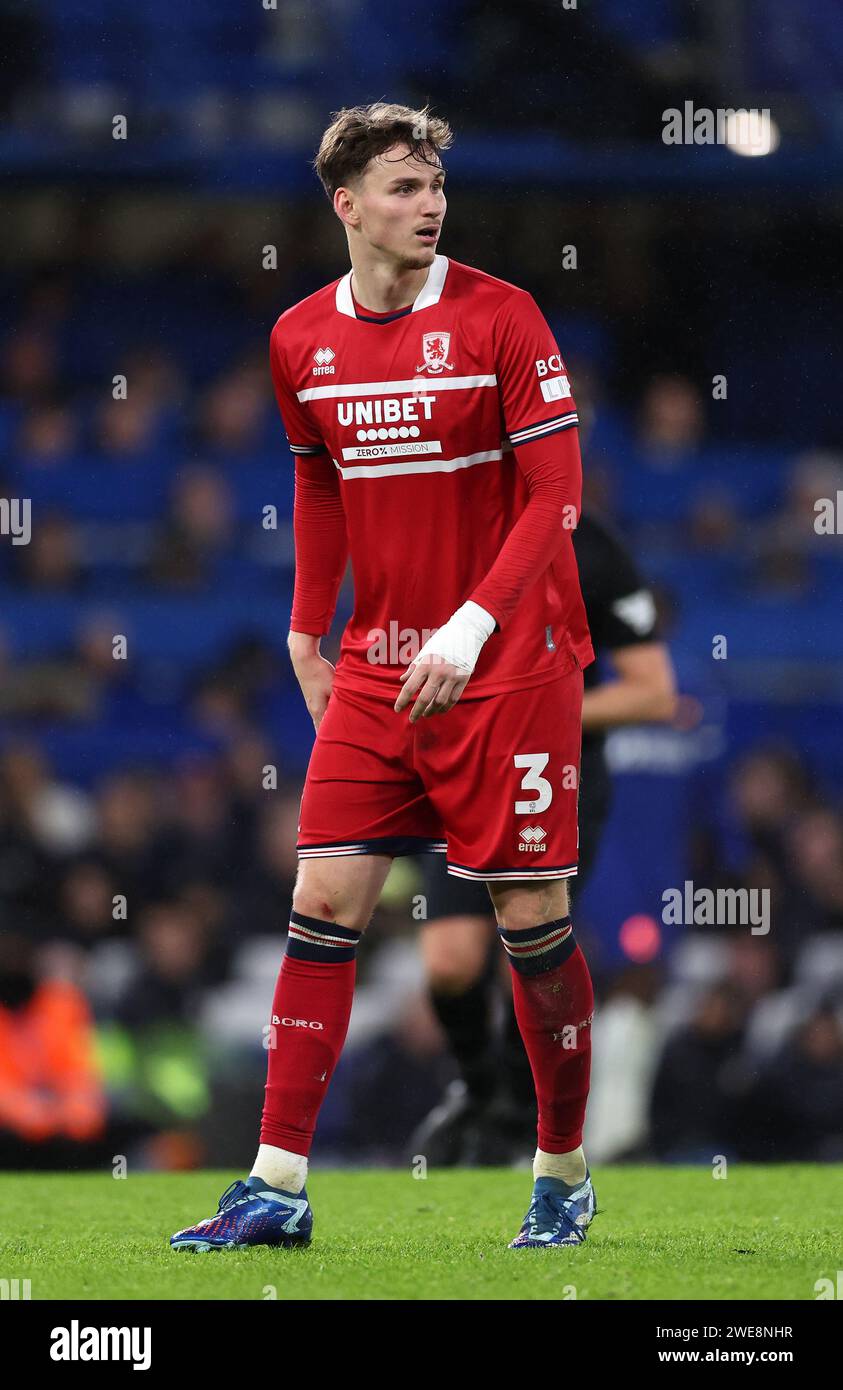 London, UK. 23rd Jan, 2024. Rav van den Berg of Middlesbrough during ...