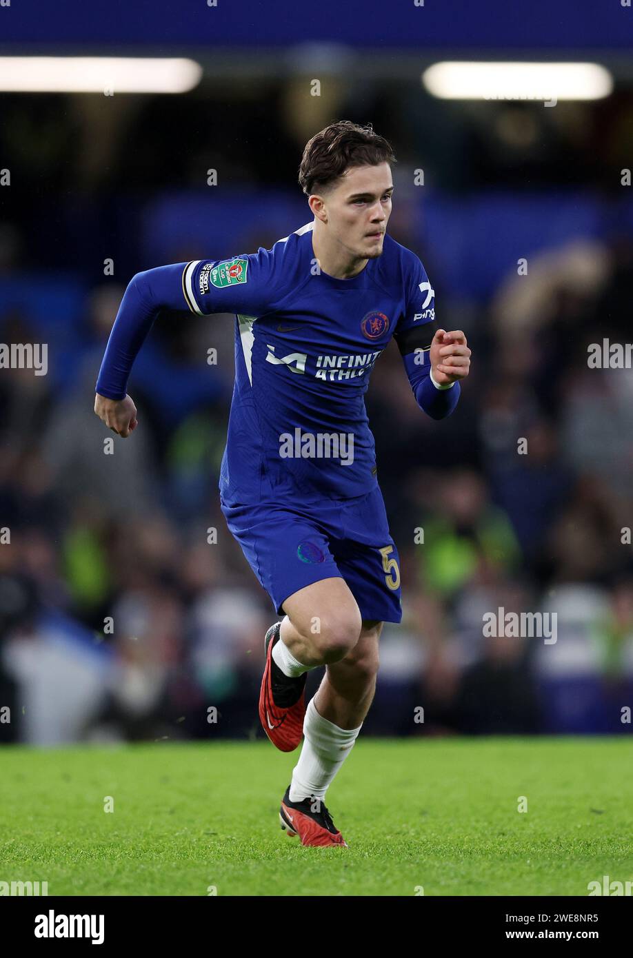 London, UK. 23rd Jan, 2024. Leo Castledine of Chelsea during the ...