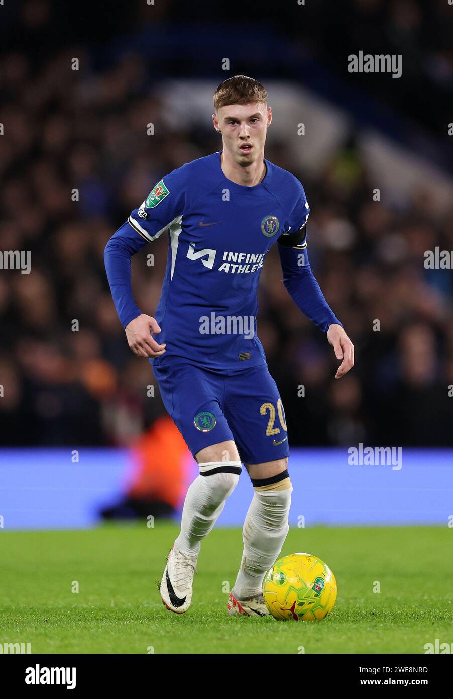 London, UK. 23rd Jan, 2024. Cole Palmer of Chelsea during the Carabao Cup match at Stamford ...