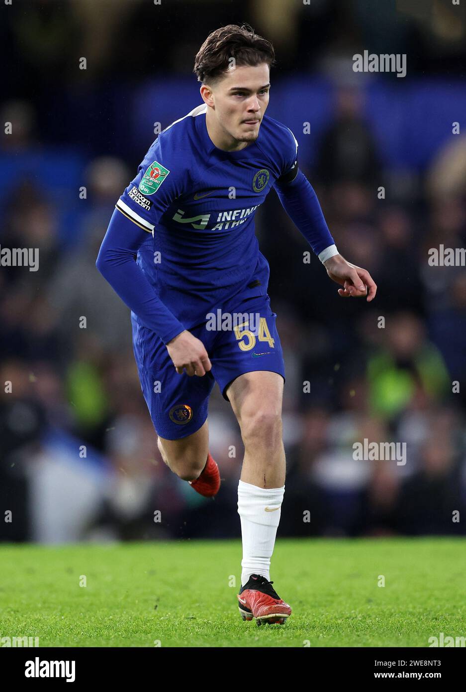 London, UK. 23rd Jan, 2024. Leo Castledine of Chelsea during the ...