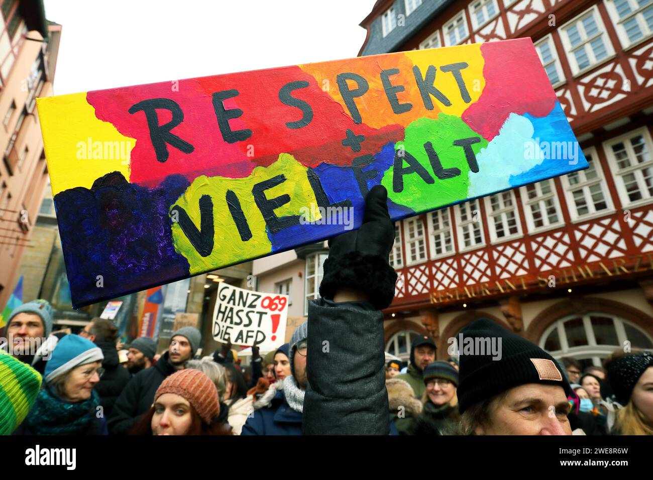 Kundgebung gegen die AfD und Rechtsextremismus - GER, Germany, Deutschland, Frankfurt am Main ...