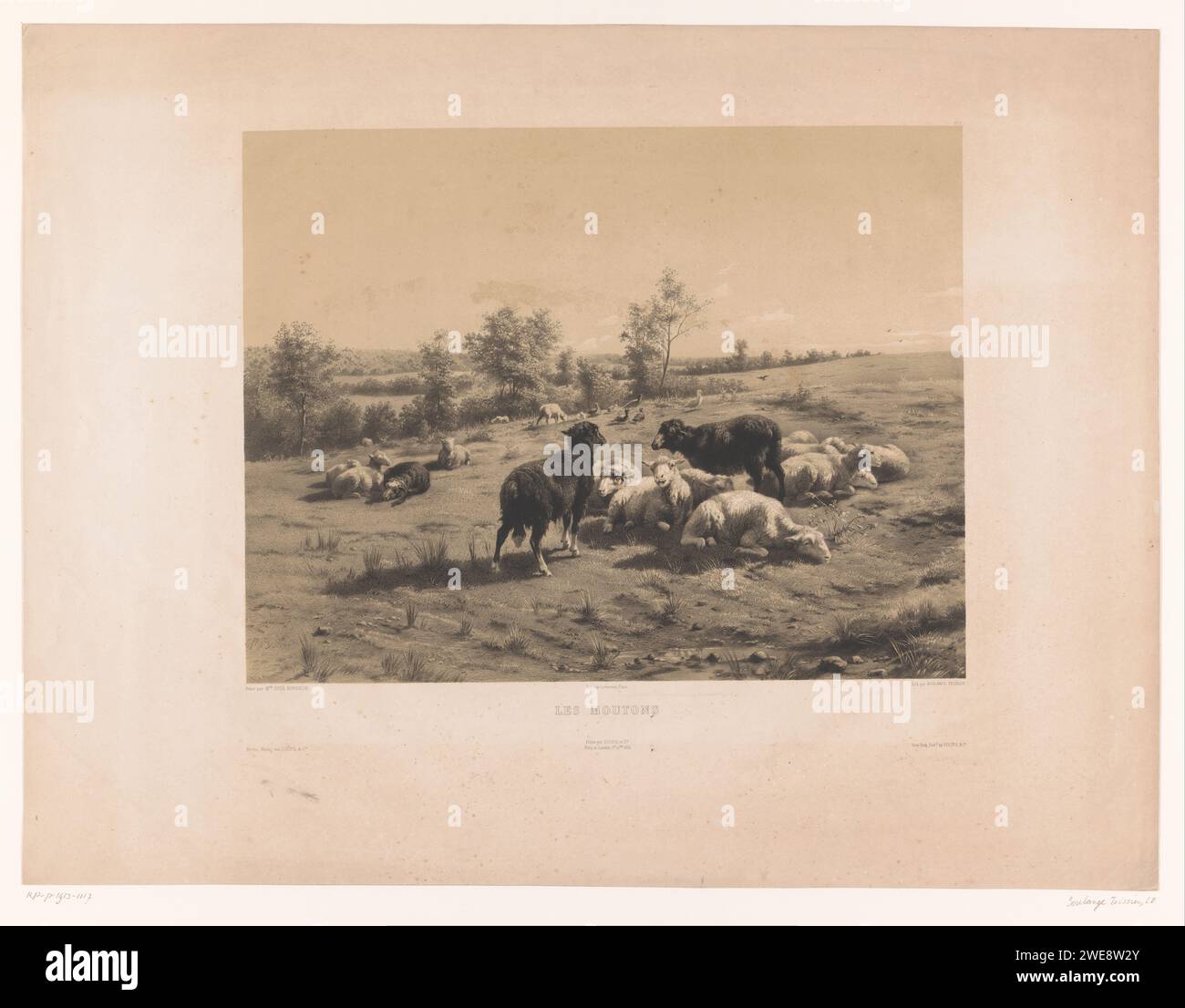 Sheep in a meadow, Louis Emmanuel Soulange-Teissier, After Rosa Bonheur ...