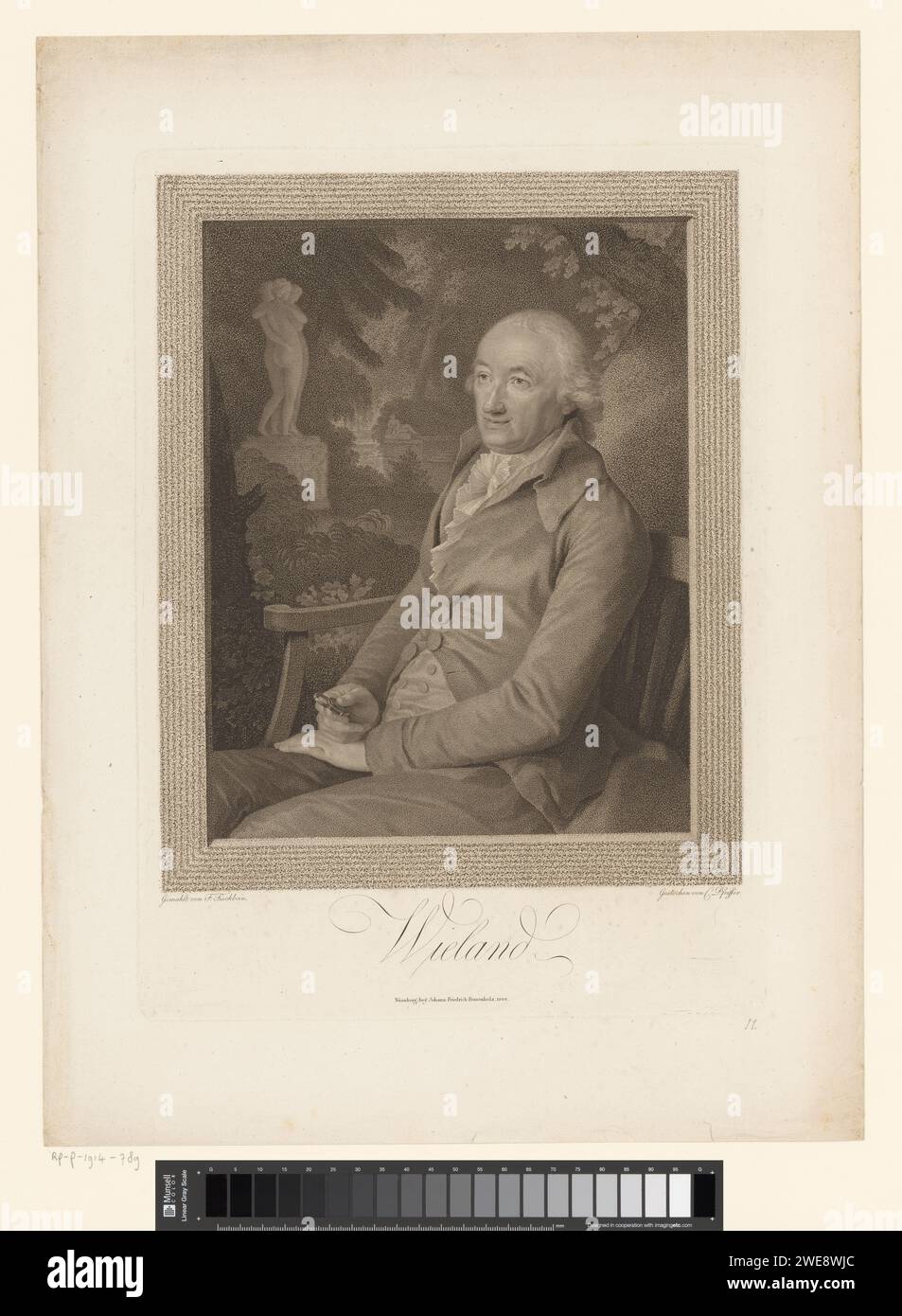 Portrait van Christoph Martin Wieland, Carl Hermann Pfeiffer, after ...