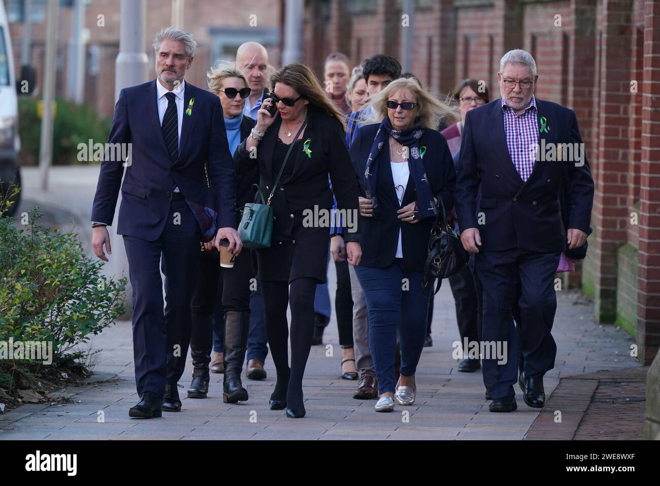The family of Barnaby Webber arriving at Nottingham Crown Court where ...