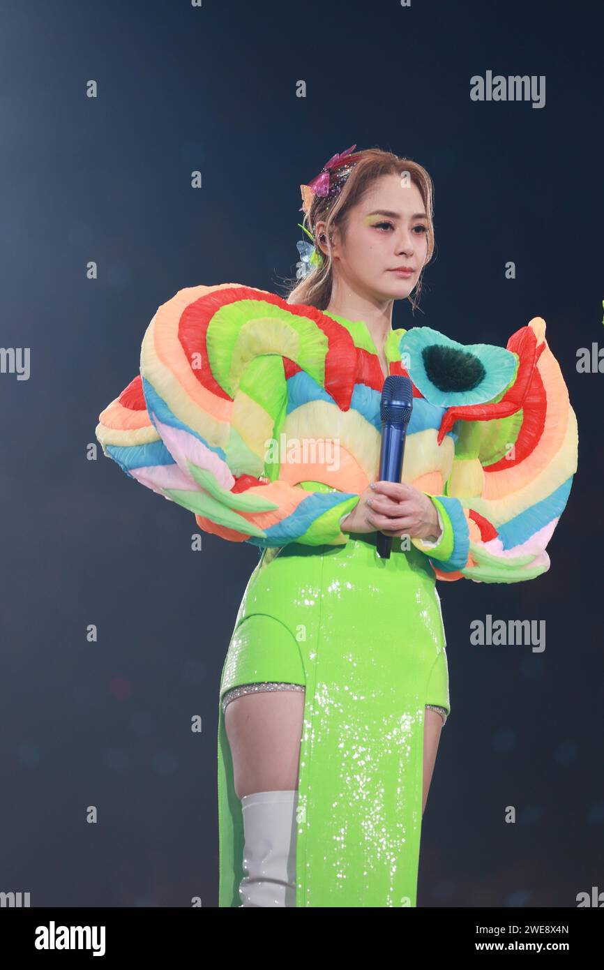 Hong Kong Cantopop duo Twins perform at the Hung Hom Coliseum in Hong ...