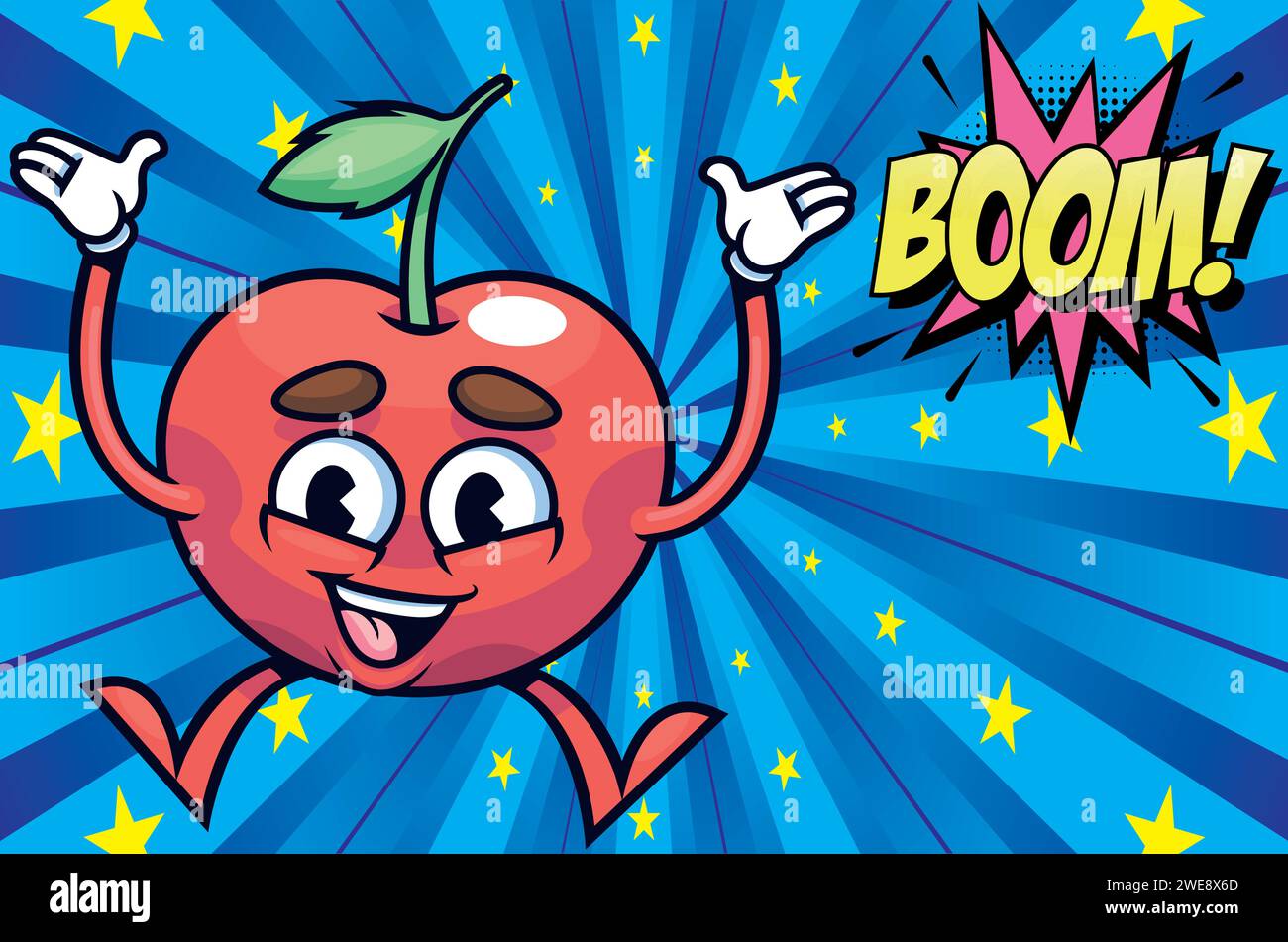 cute apricot cartoon pop art style vector image Stock Vector Image ...