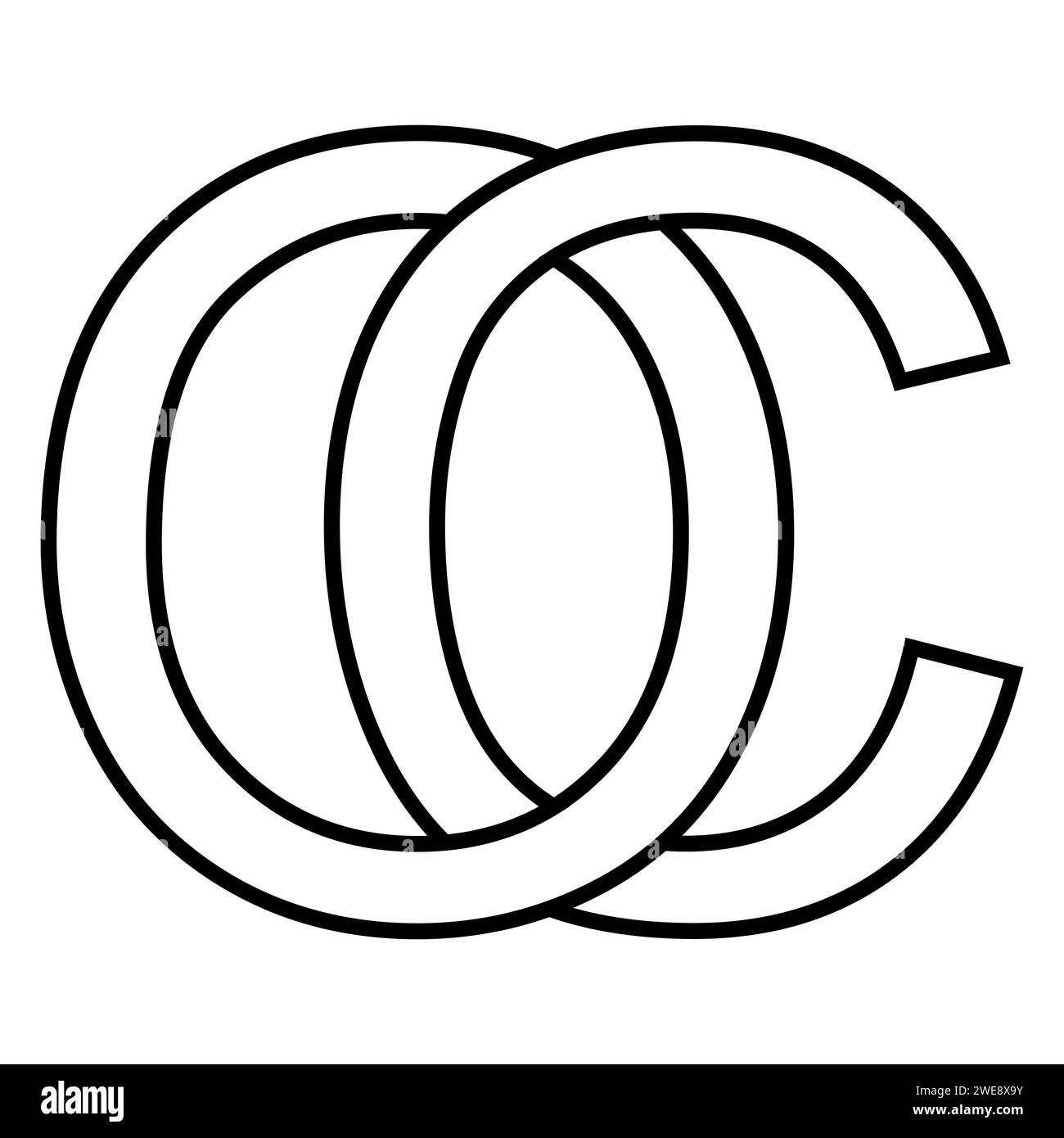 Logo sign oc co icon double letters logotype b c Stock Vector Image ...
