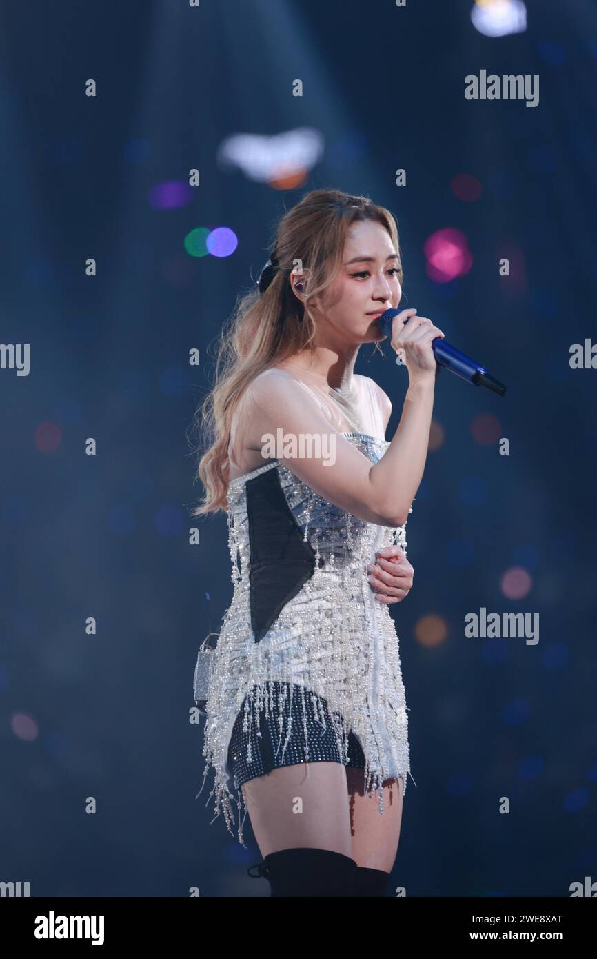 Hong Kong Cantopop duo Twins perform at the Hung Hom Coliseum in Hong ...