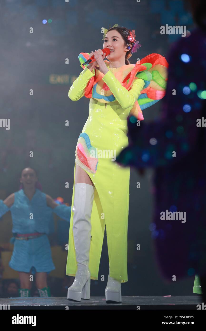 Hong Kong Cantopop duo Twins perform at the Hung Hom Coliseum in Hong ...