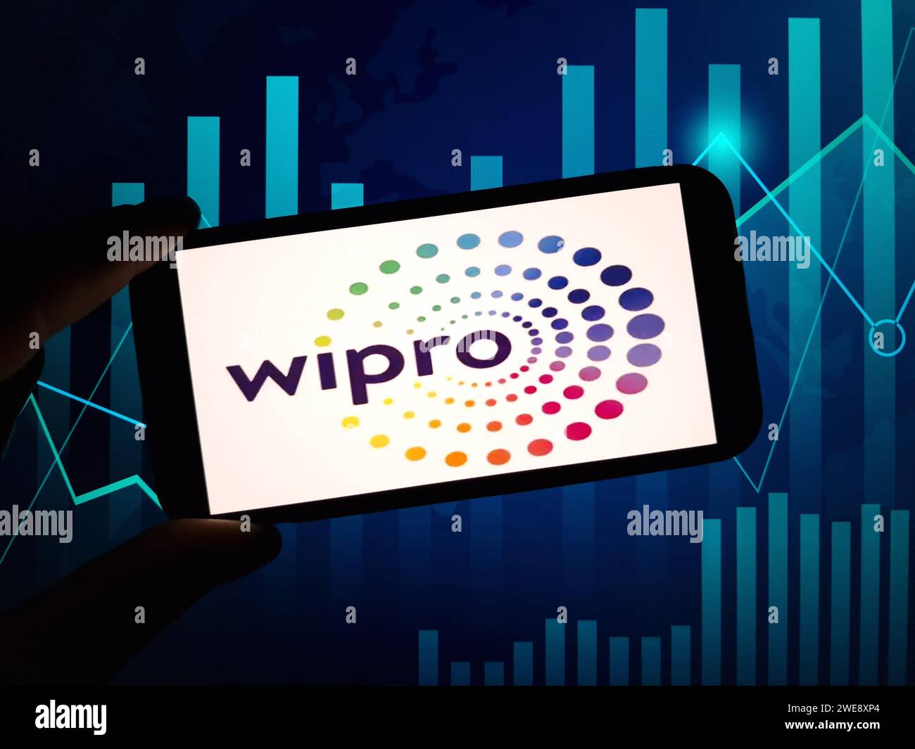 Konskie, Poland - January 23, 2024: Wipro company logo displayed on mobile phone screen Stock ...