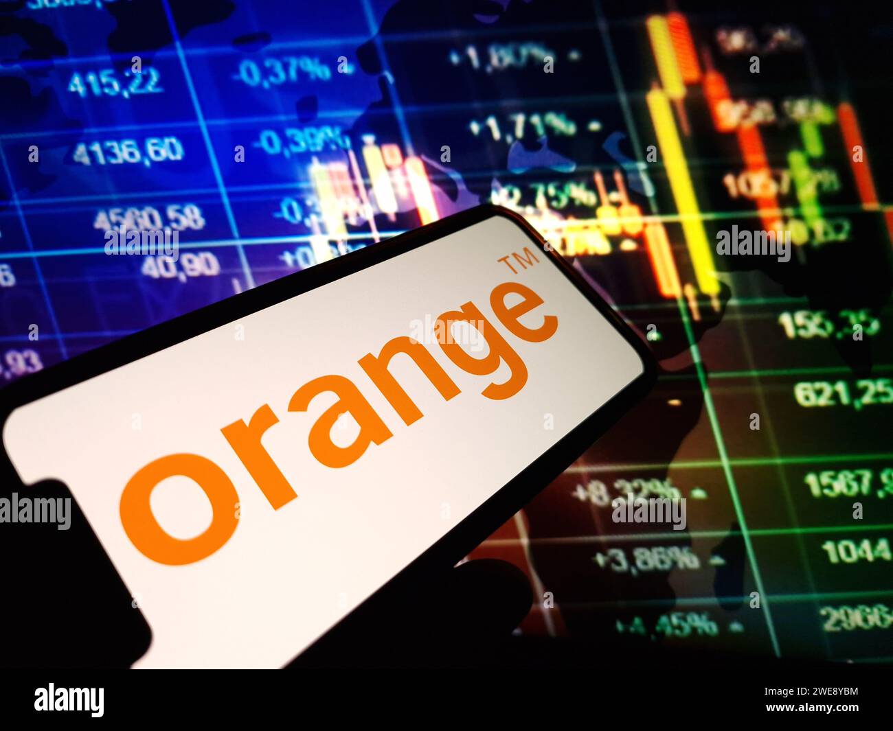 Konskie, Poland - January 23, 2024: Orange company logo displayed on mobile phone screen Stock ...