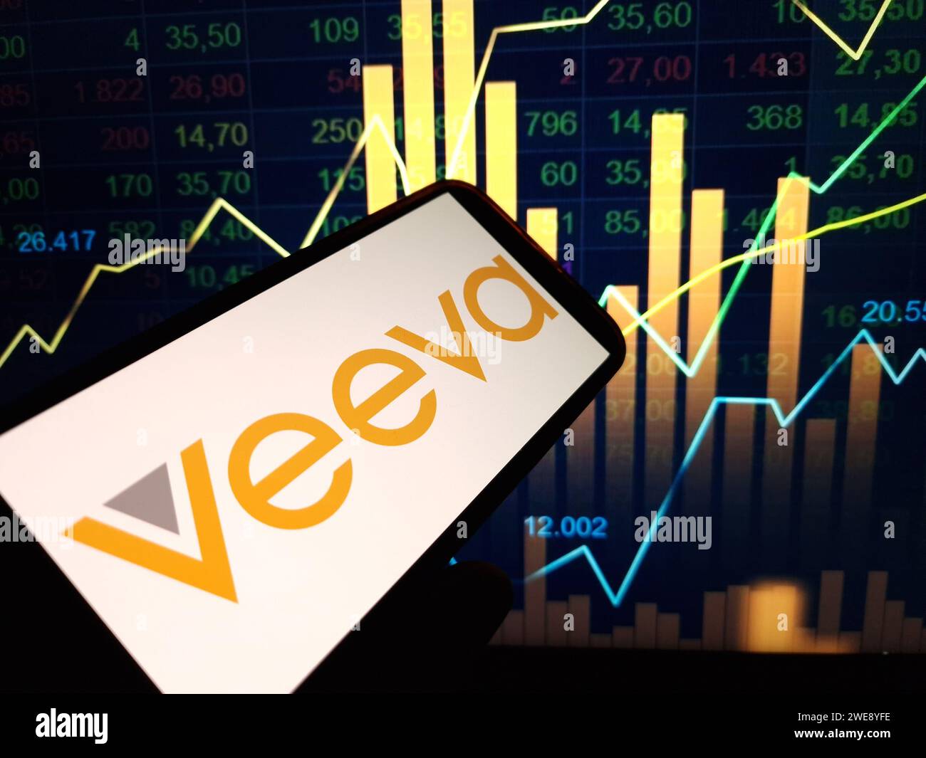 Konskie, Poland - January 23, 2024: Veeva Systems company logo displayed on mobile phone screen ...