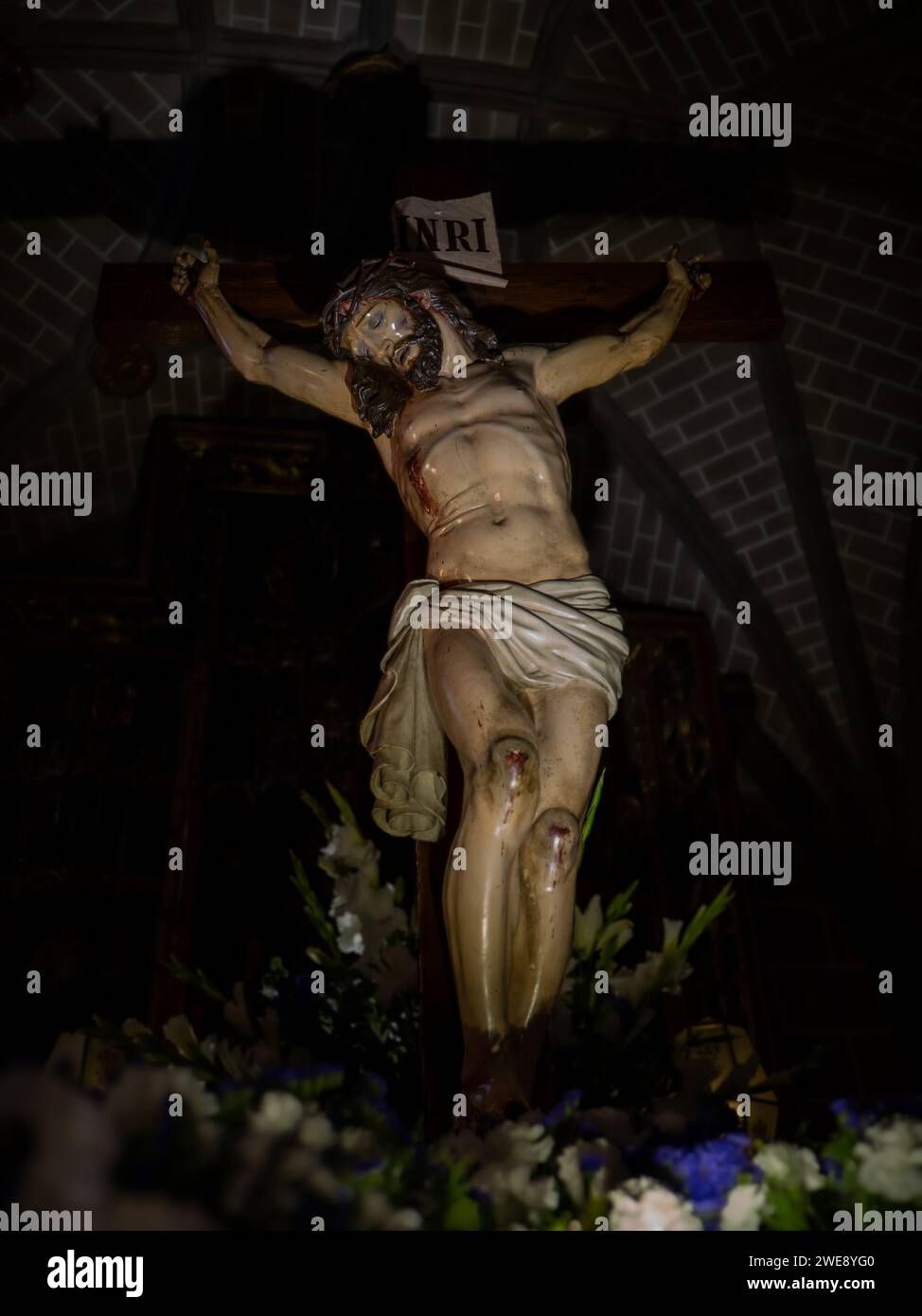 pedestal and image of the Brotherhood of the Blood of Christo de Jaca ...