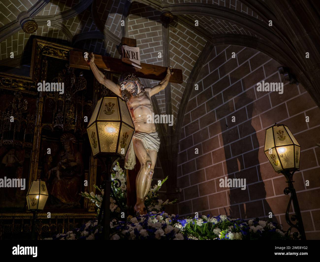 pedestal and image of the Brotherhood of the Blood of Christo de Jaca ...