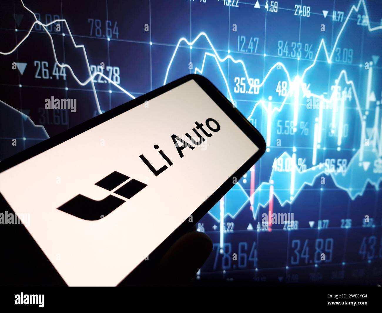 Konskie, Poland - January 23, 2024: Li Auto company logo displayed on mobile phone screen Stock ...