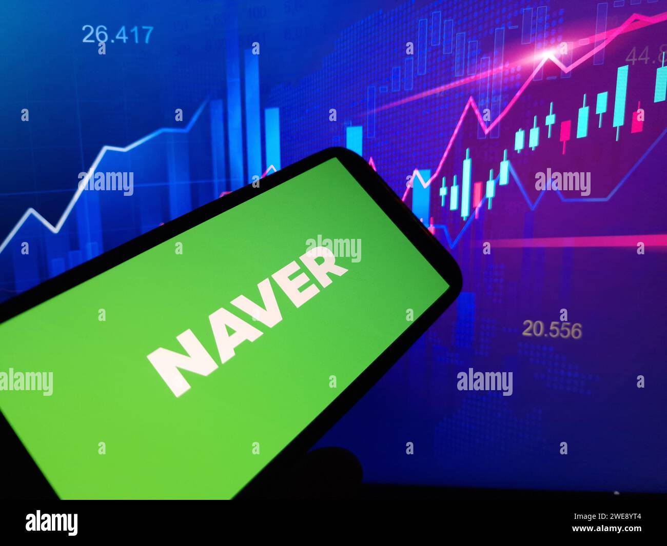 Konskie, Poland - January 23, 2024: Naver company logo displayed on mobile phone screen Stock ...